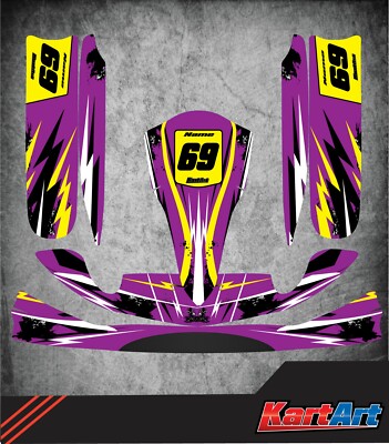 Tony Kart OTK M4 go kart sticker kit BLAZE STYLE decals / stickers ...