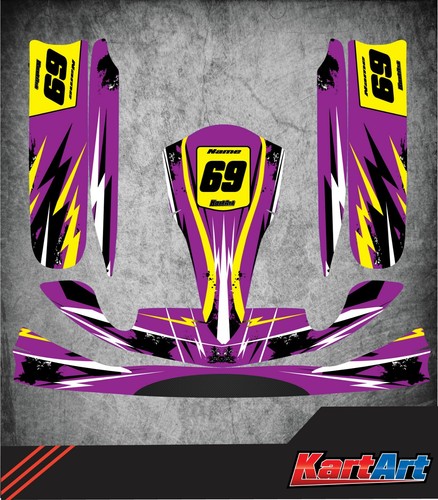 Tony Kart OTK M4 go kart sticker kit BLAZE STYLE decals / stickers ...