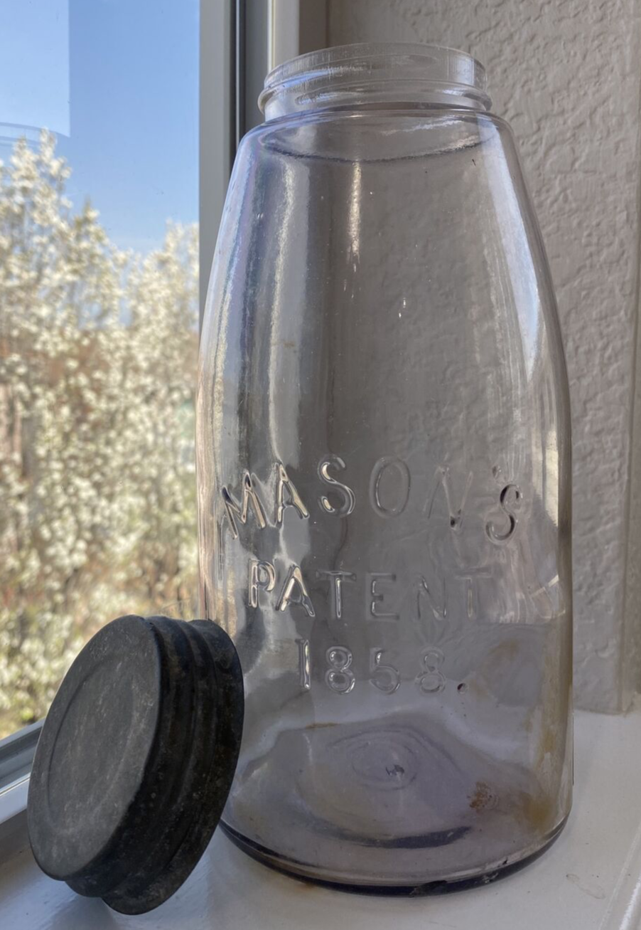 Antique Mason Jar 1858- 1800's Antique - Mason Patent Jar | eBay
