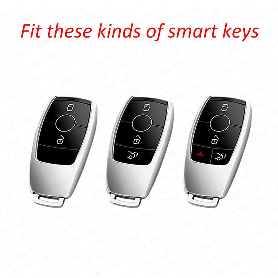 Carbon Fiber Style For New Mercedes Remote Key Fob Case Shell Keychain ...
