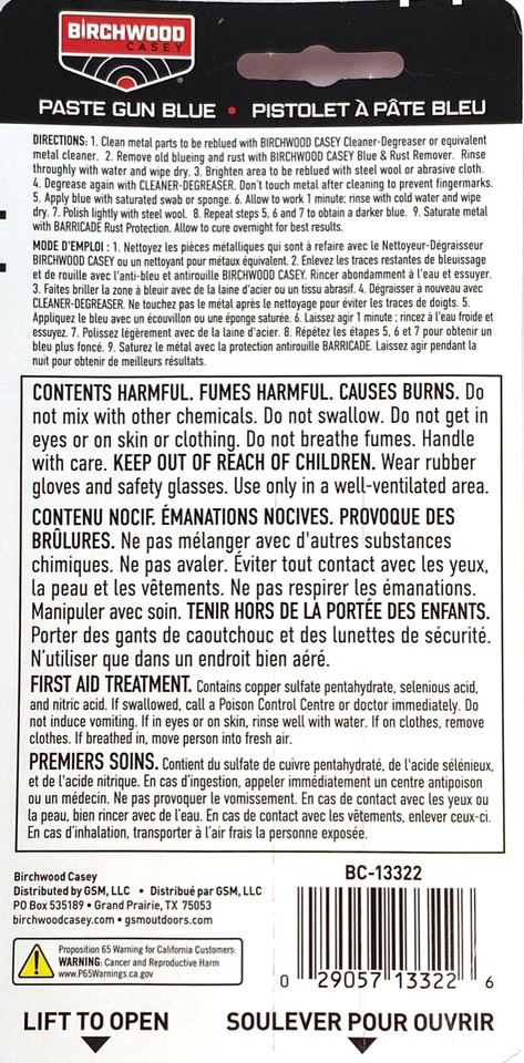 Birchwood Casey Perma Blue PASTE Tube Blueing & Touchup - 2 oz. - 13322 ...