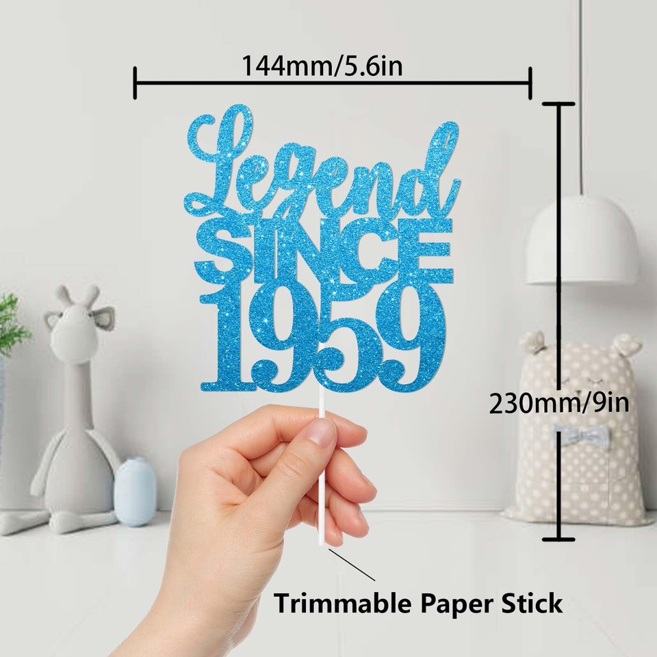 Blue Glitter Cake Topper Cheer to Legend Since 1959 Theme Party ...