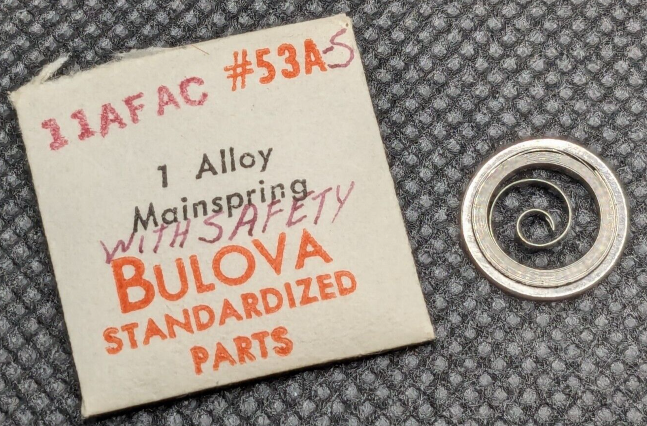 NOS BULOVA 11AFAC Watch Replacement Mainspring with Safety Part# 53AS ...