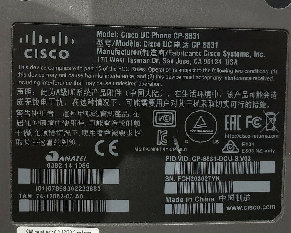 GENUINE CISCO CONFERENCE PHONE 8831 DISPLAY CONTROL UNIT KEY PAD CP ...