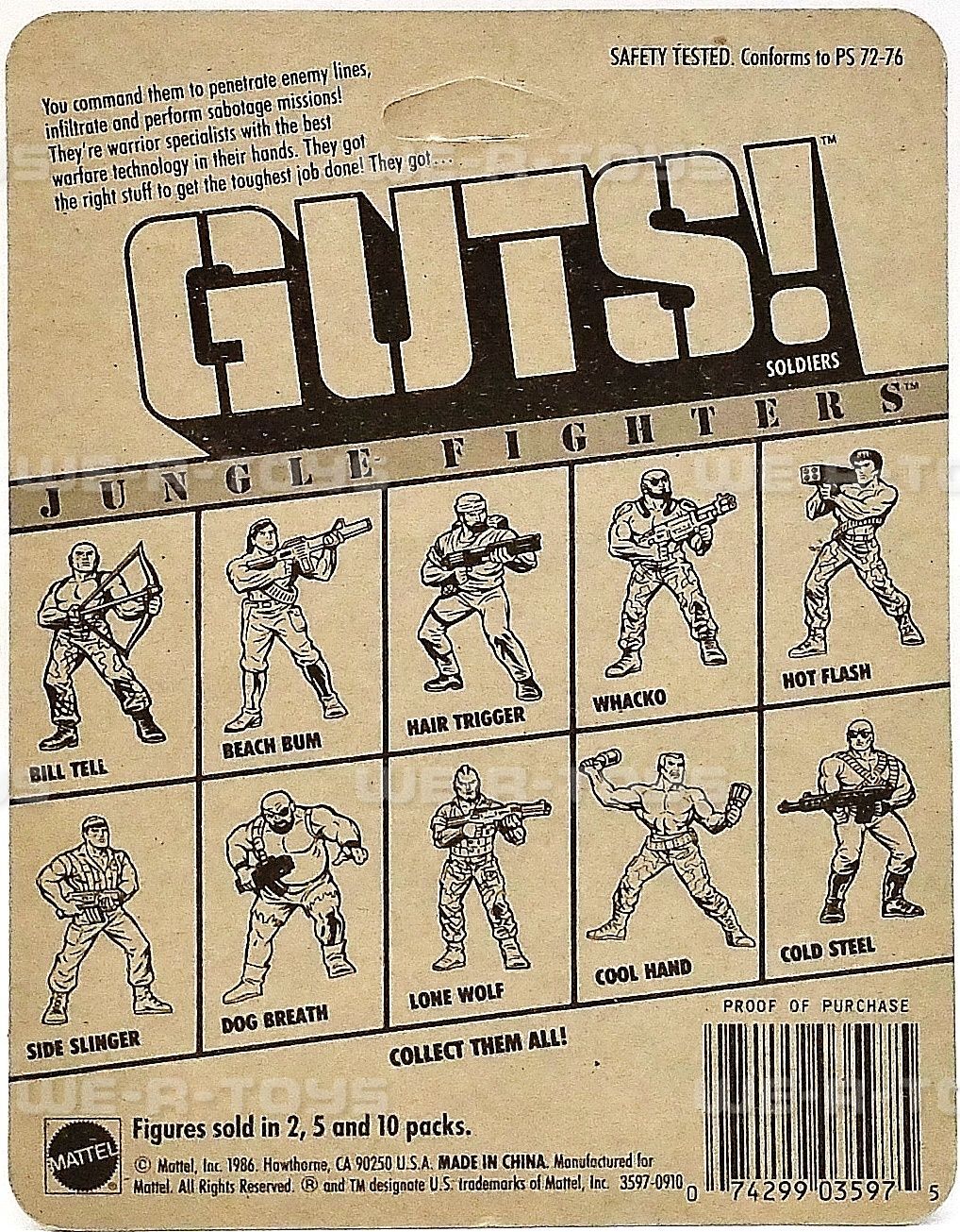 1986 Vintage Mattel Guts Green Berets 2pc Action Figure Set MOC for ...