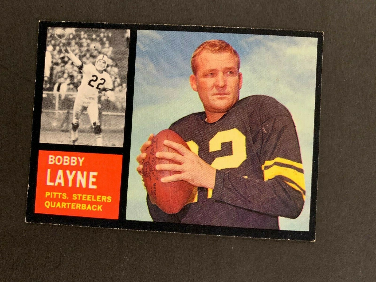 1962 TOPPS #127 BOBBY LAYNE PITTSBURGH STEELERS FOOTBALL CARD EX/MT NM ...