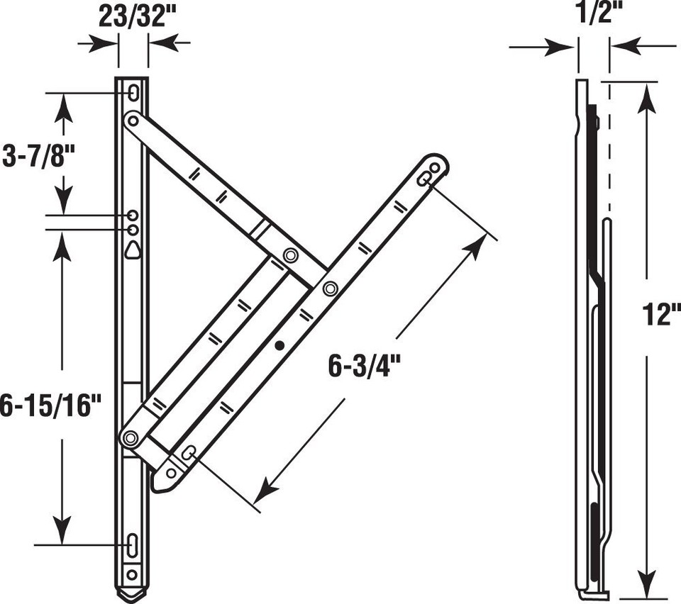 H 3628 12 In. Stainless Steel 4bar Hinge Casement Or Projecting Window ...