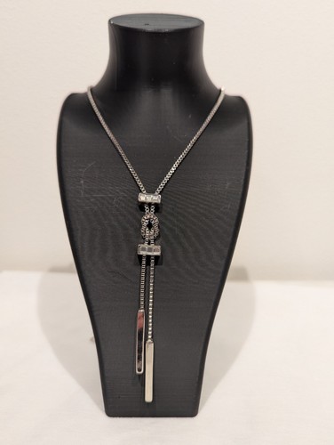 Silver Tone Vera Wang Necklace With Knot Pendant 24-27 Inch Chain | eBay