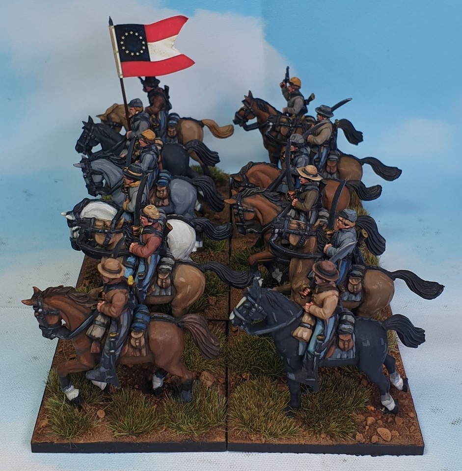28mm Perry Miniatures ACW Confederate Cavalry x12 Black Powder | eBay UK