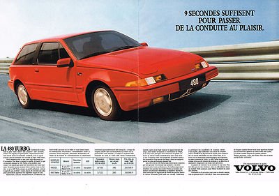 PUBLICITE ADVERTISING 1989 VOLVO la 480 TURBO ( 2 pages) | eBay