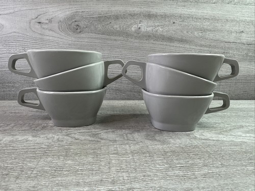 Vtg Set Of 6 Gray Harmony House Talk Of The Town Retro Coffee/Tea Cups ...