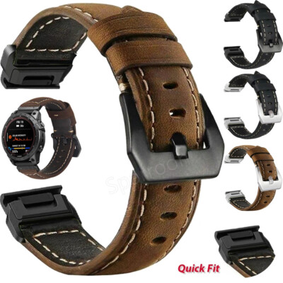 Quick Fit Strap For Garmin Fenix 7 7X 6 6X Pro 5 5X 3HR 965 Leather ...