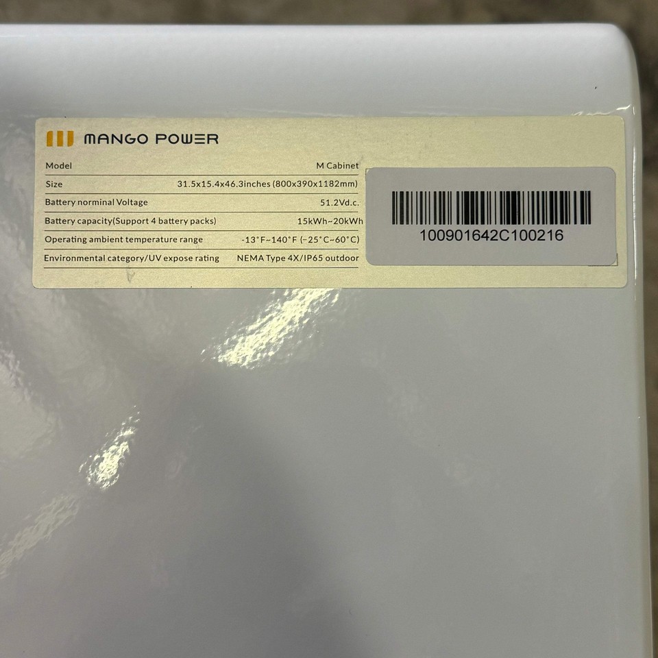 MANGO POWER Solar Home Battery M Cabinet For 15Kwh-20Kwh Batteries ...