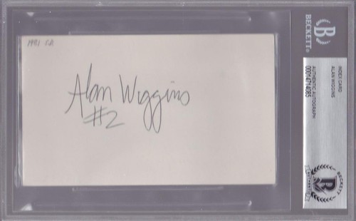 Alan Wiggins (d.1991) Signed 3x5 Index Card BAS Autographed 1981 Padres ...