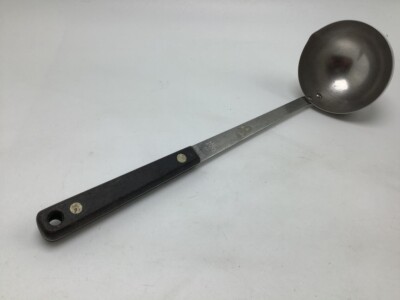VINTAGE Kitchen item: LADLE -- FLINT stainless w wooden handle | eBay