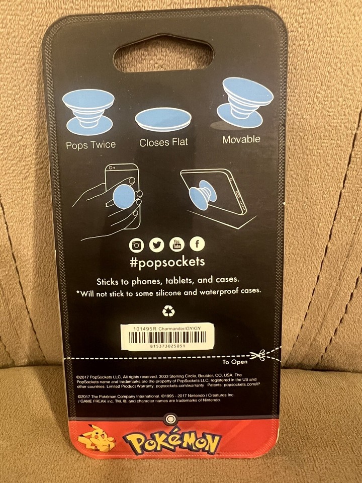 Popsockets Universal Phone Grip & Stand Pokémon Charmander Pop Socket ...