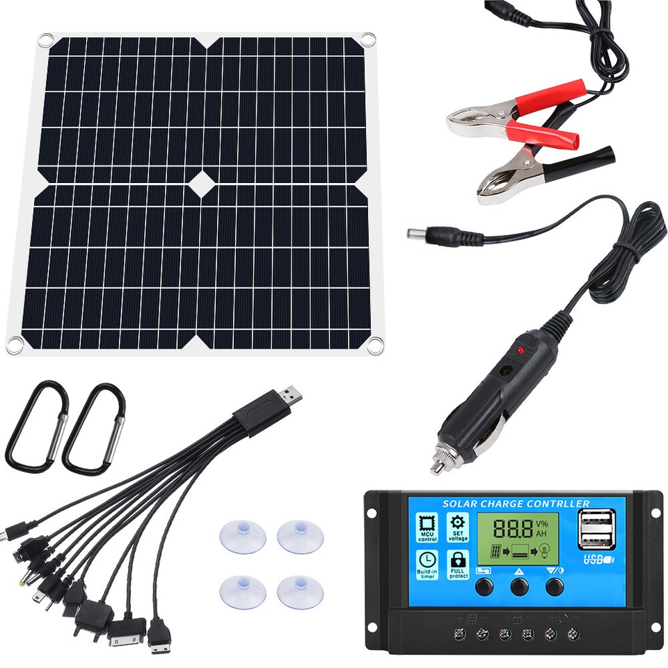 6000W Complete Solar Panel Kit Solar Power Generator 100A Home 110V ...