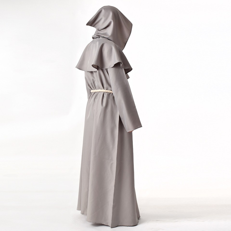 Friar Robe Medieval Cowl Hooded Monk Renaissance Priest Costume Cosplay ...