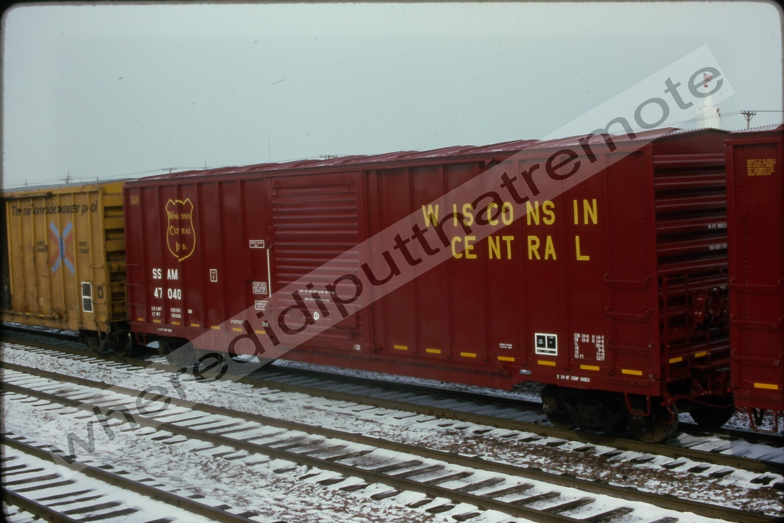 Original Slide Wisconsin Central WC 47040 Boxcar Proviso ILL 2-93 | eBay