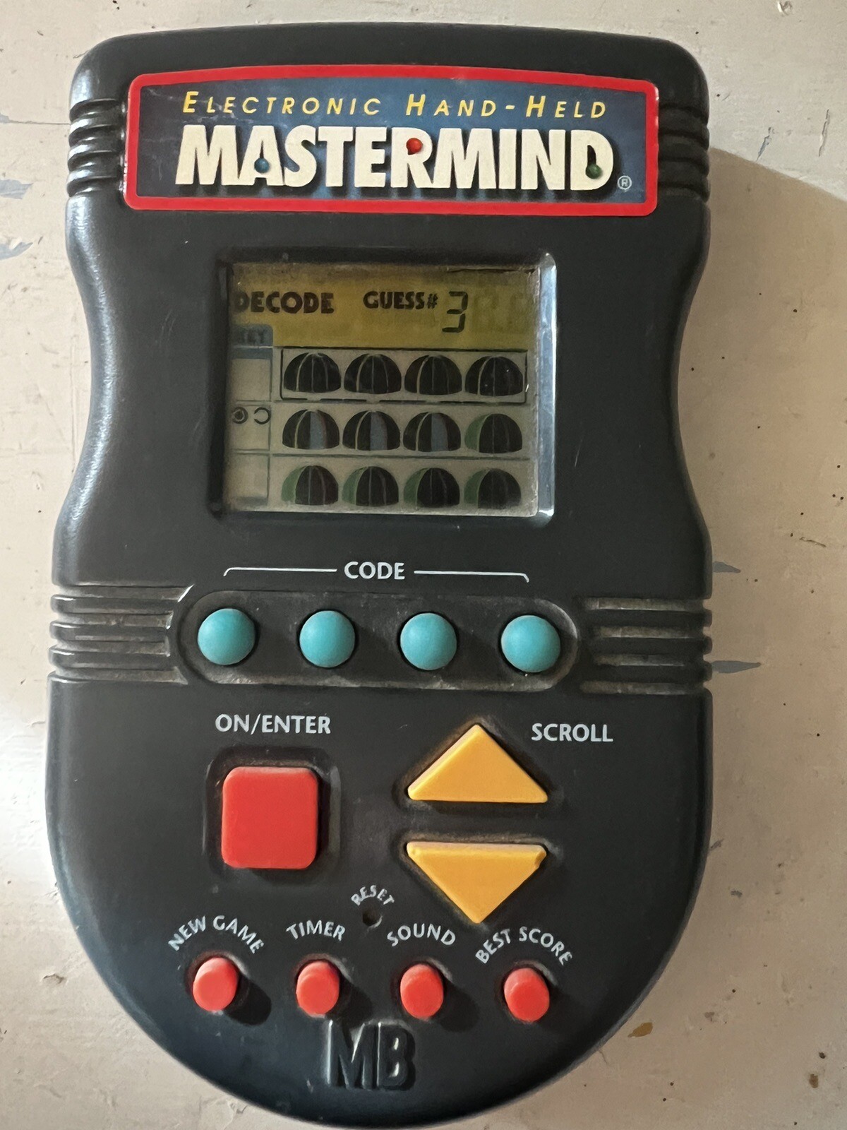 VINTAGE 1997 Electronic Handheld Mastermind LCD Game Hasbro Tested ...