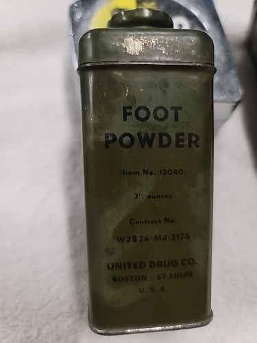 Vintage Military Foot Powder Army Tin Apothecary Collectable (BX 450 ...