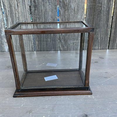 glass display case , w/walnut wooden frame , antique , great display ...