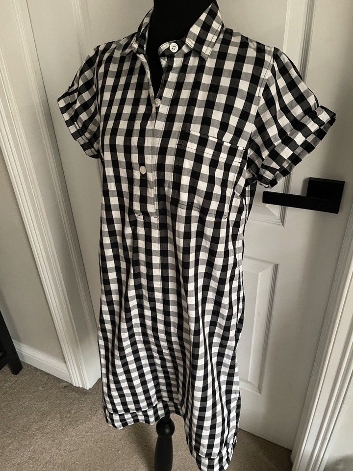 J Crew Shift Dress Short Sleeve Black White Size Small | eBay