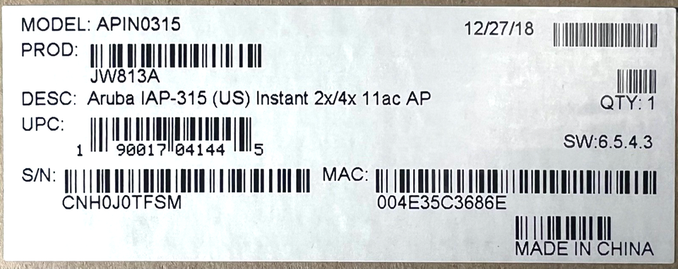 (Lot of 2) Aruba Networks APIN0315 Wireless Access Point IAP-315 | eBay