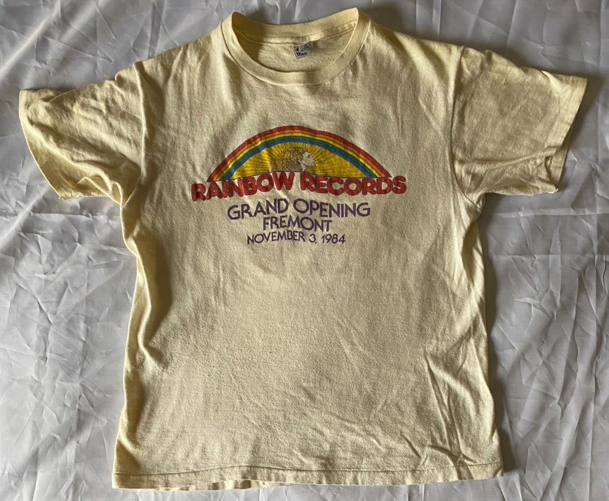 VTG 1984 RAINBOW RECORDS Grand Opening FREMONT CA T-S… - Gem