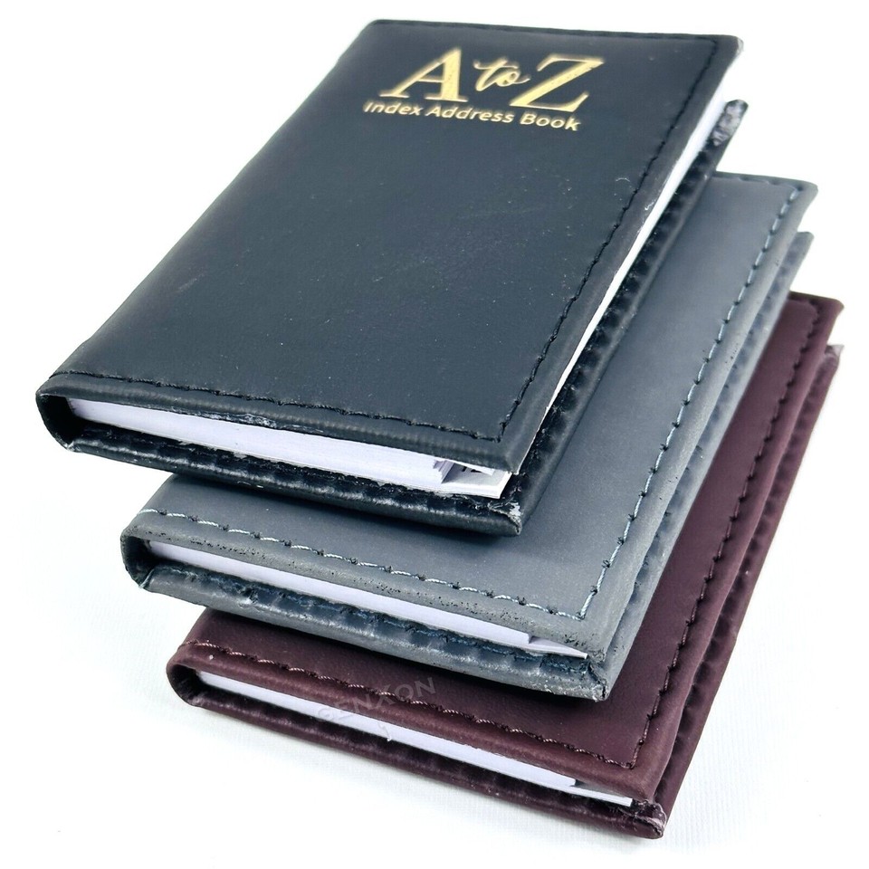 Index Address Book Executive Padded Pocket Size Notebook A-Z Leather ...