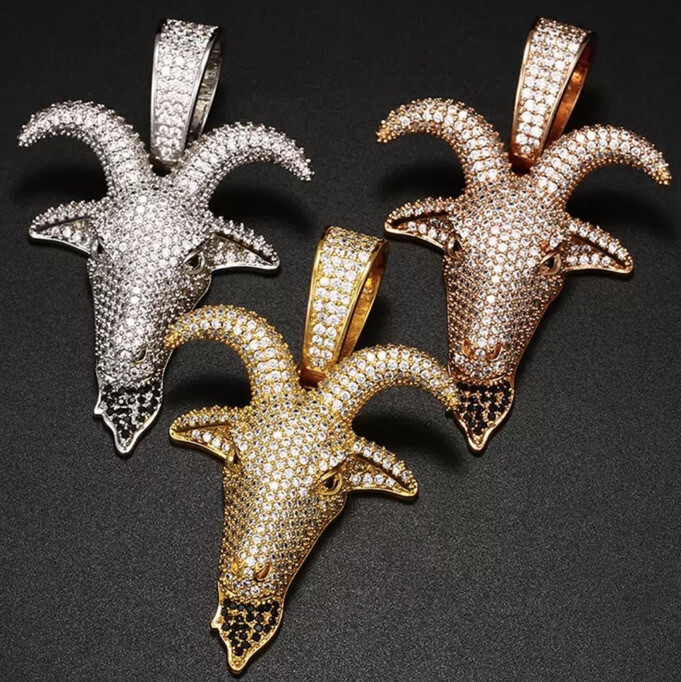 Goat Hip Hop Pendant Fully Iced Bling | eBay