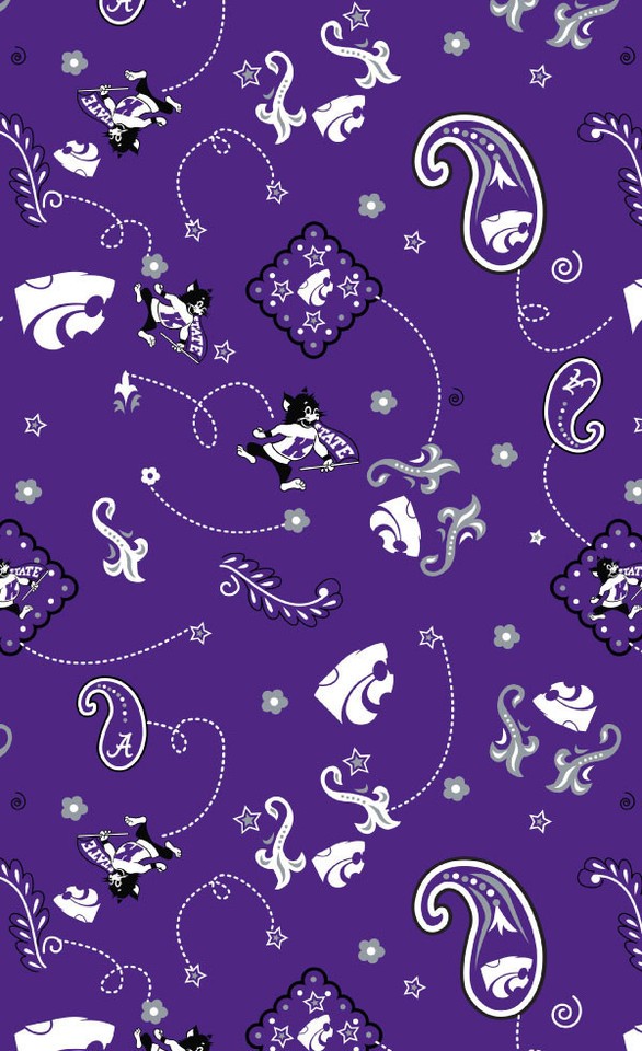 KANSAS STATE UNIVERSITY COTTON FABRIC-K STATE WILDCATS FABRIC-ALL ...