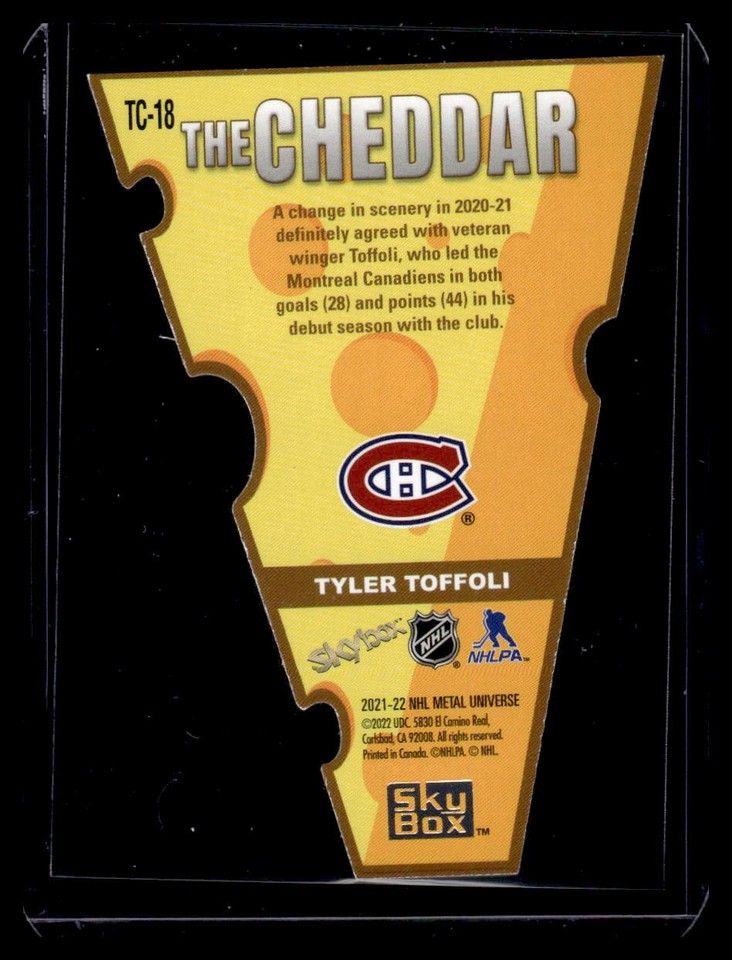 2021 Metal Universe The Cheddar Tyler Toffoli #TC-18 Montreal Canadiens ...