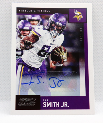 2020 Score Signatures Irv Smith Jr #239 Auto Minnesota Vikings NFL ...