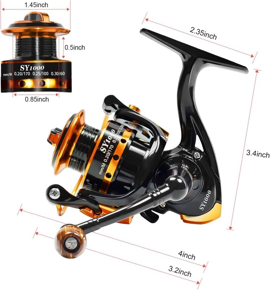 Summer and Centron Spinning Reels, 12 +1 BB Light Weight & Ultra Smooth ...