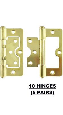HURL HURLING 4" HINGES 100mm PACK OF 5 PAIRS IN POLISHED BRASS FINISH ...