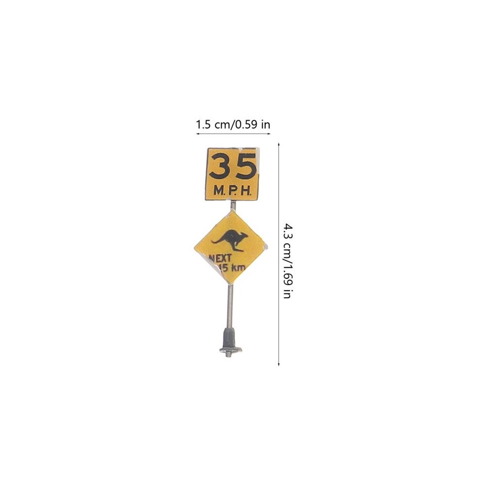 14 Pcs Road Sign Model Landscape Accessory Mini Warning Decoration ...