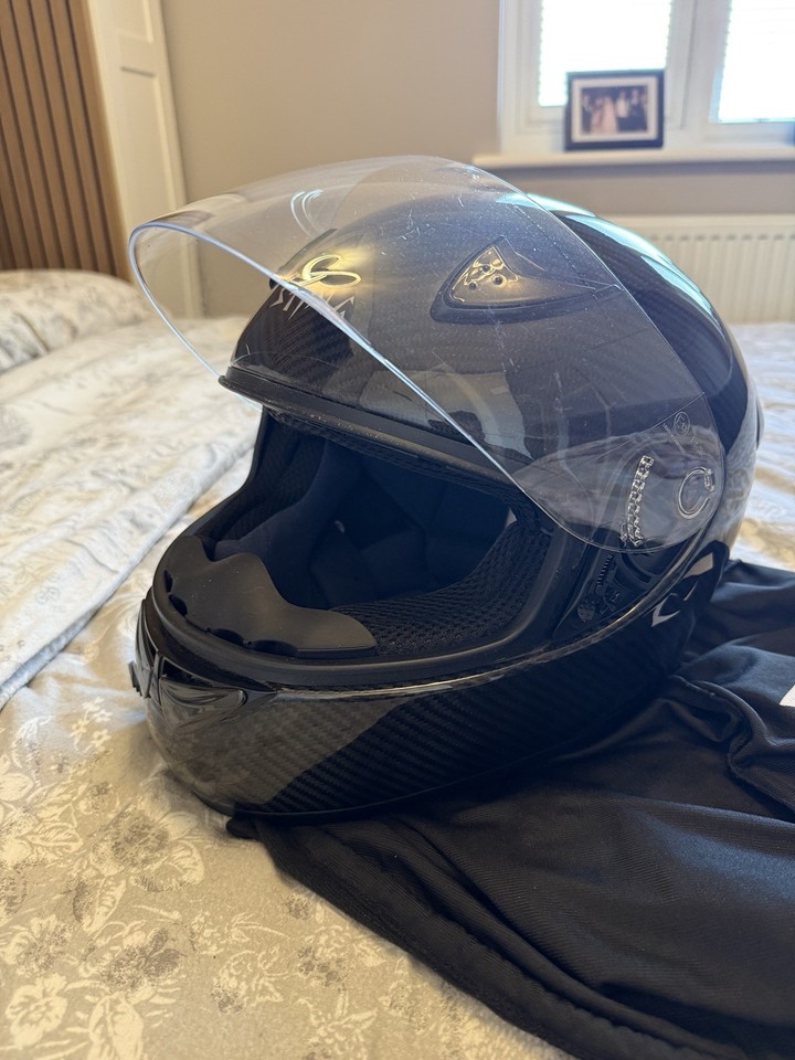 Sting 1.3 Carbon Fibre Motorcycle Helmet Full Face Helmet Size M | eBay UK