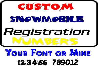 Custom Snowmobile Number Registration ski doo sled # | eBay