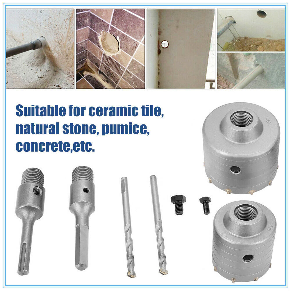 65mm 80mm Concrete Brick Cement Stone Wall Drill Bit Hole Saw Cutter ...