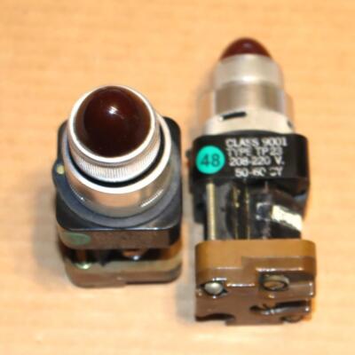 One Square D 9001TP23 Push Button Pilot Light Red 1208/220VAC | eBay