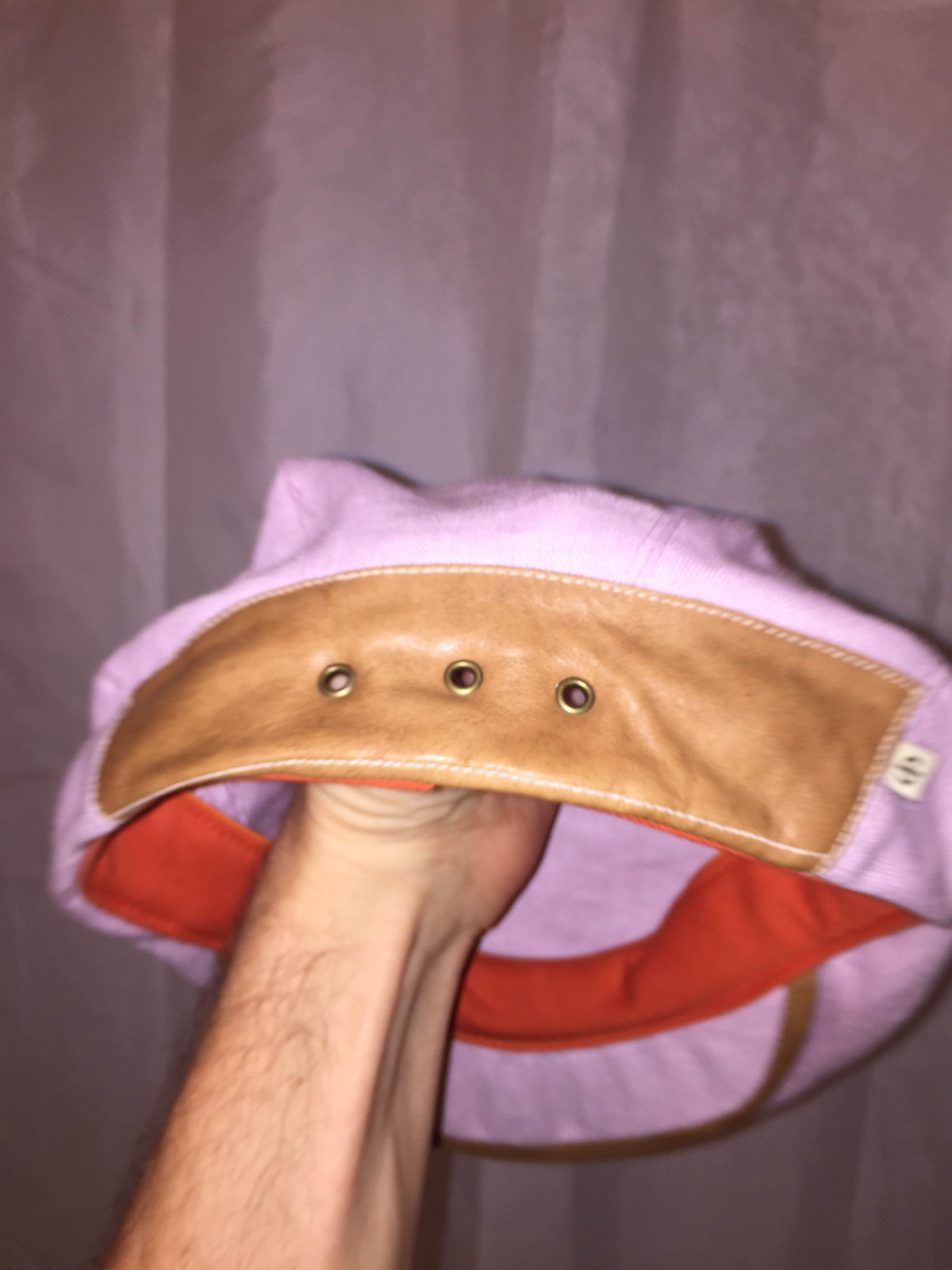 838) NWT auth STETSON size MEDIUM pale pink linen & leather NEWSBOY CAP ...