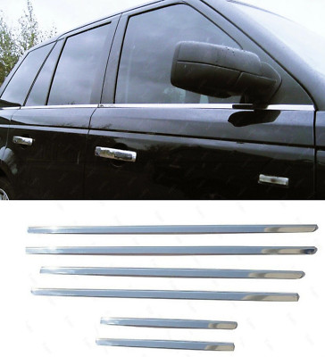 Chrome Window Frame Trim Cover Stainless 6 Pcs Fits Range Rover Sport ...