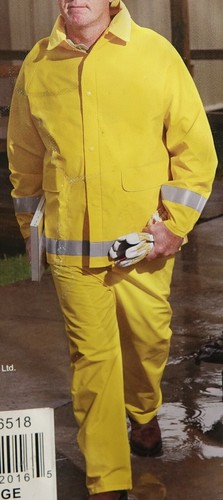 BRAZOS Work Force yellow polyvinyl Rainsuit hooded jacket & bib, size L ...