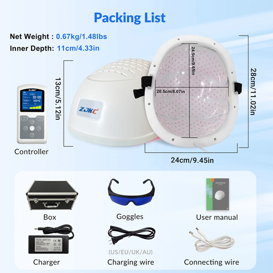 ZJKC 810nm Infra Red Light Therapy Helmet for Parkinson Stroke Disease ...