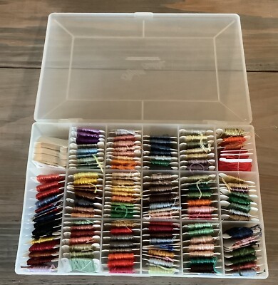 DMC Thread Lot Over 100 Cards Box Included Embroidery | eBay