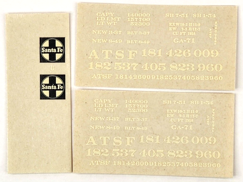 Champ HO Scale Decals #HC-408 ATSF - Santa Fe 70 Ton Covered Hopper ...