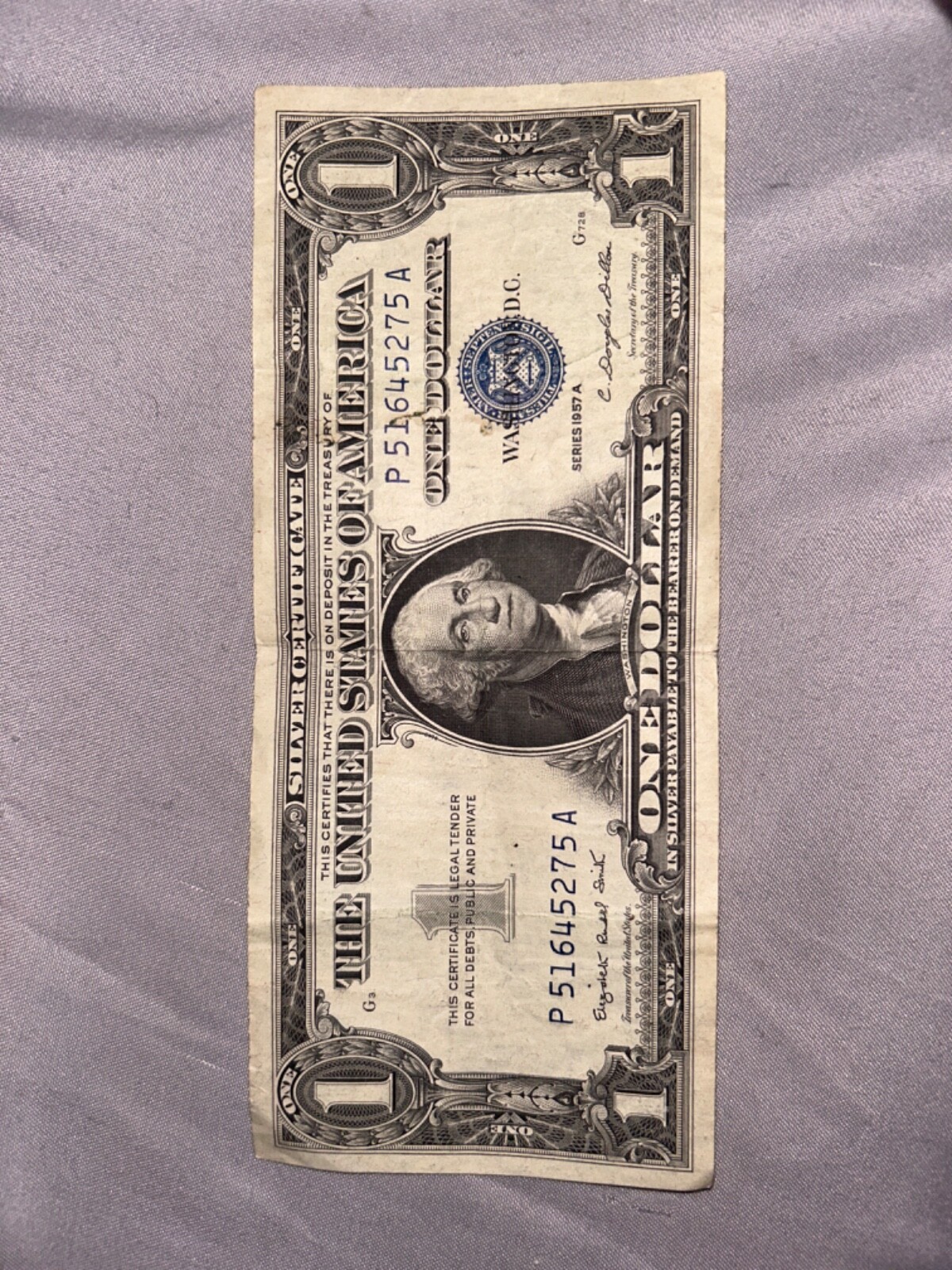 1957 Rare Blue Note $1 Dollar Bill Silver Certificate Series A | eBay