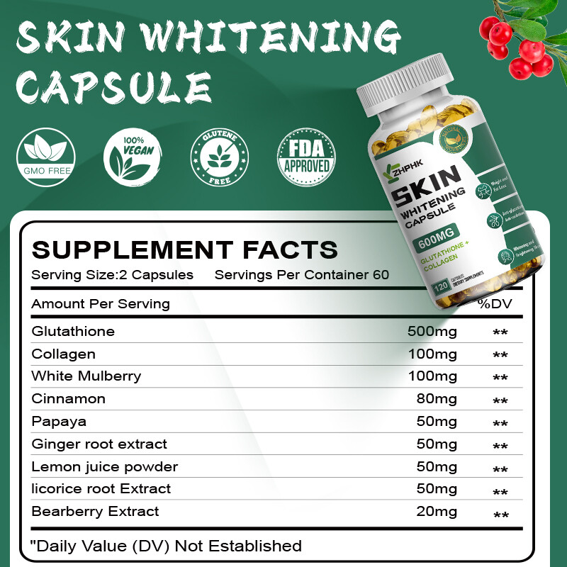 120 Capsules Collagen Glutathione Pills Whitening Skin Bleaching ...
