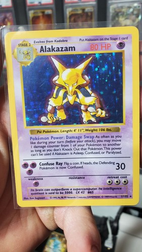 Alakazam 001/102 Base Set (Shadowless) Holo LIGHT PLAY | eBay